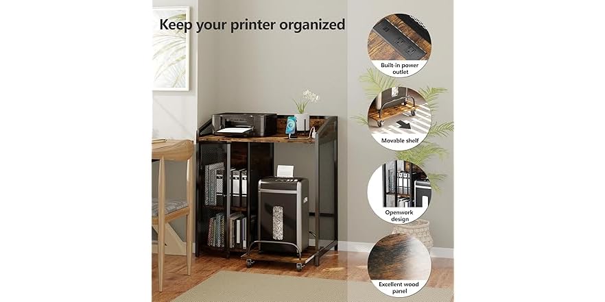 EasyCom Printer Stand with Charging Station