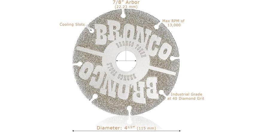 Bronco Tools Diamond 4.5" Angle Grinding Wheel