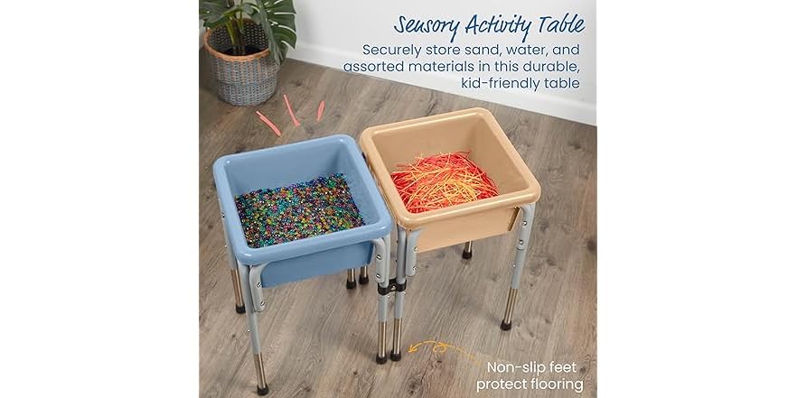 ECR4Kids 2-Station Sand and Water Adjustable Play Table