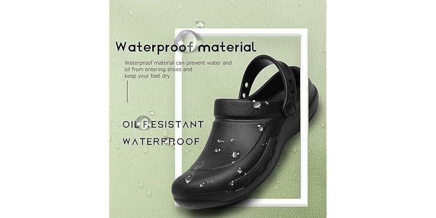 Men's Waterproof Safety Clogs With Strap