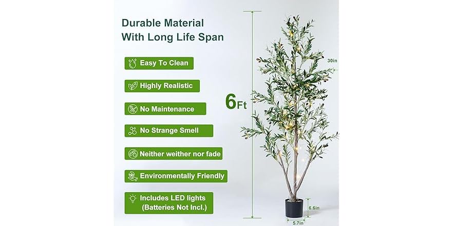 NOVAROOT Artificial Indoor Olive Tree (Open Box)
