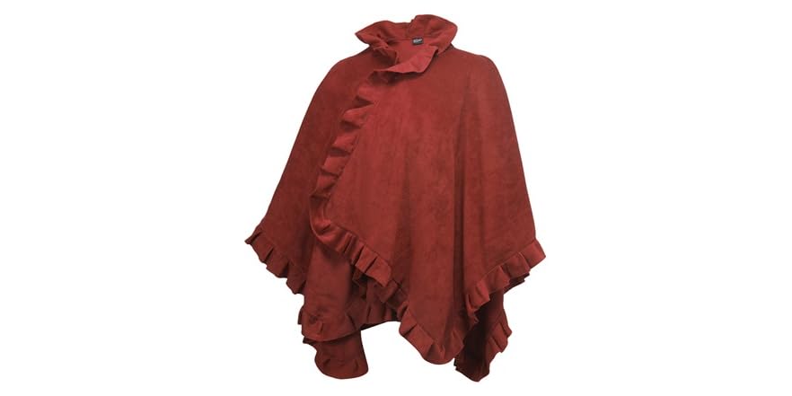 Solid Fleece Ruffle Ruana, 2 Colors
