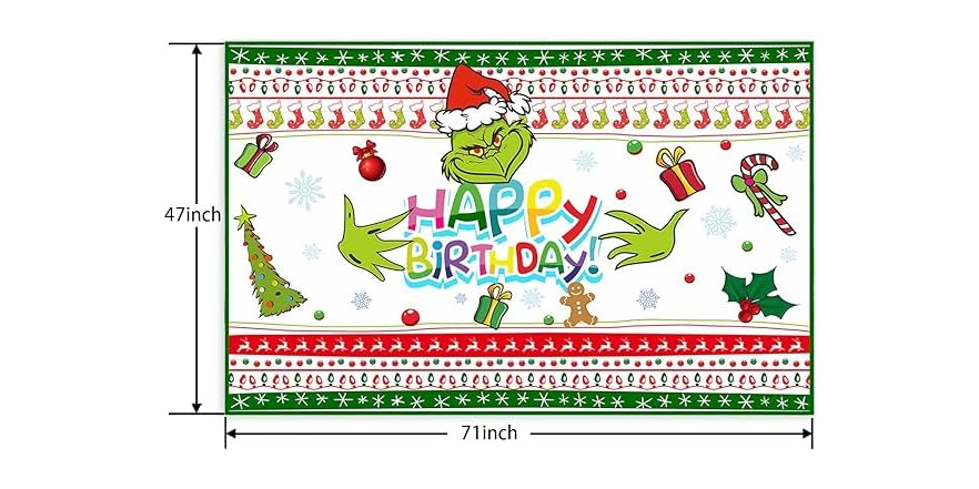 Grinch Happy Birthday Banner