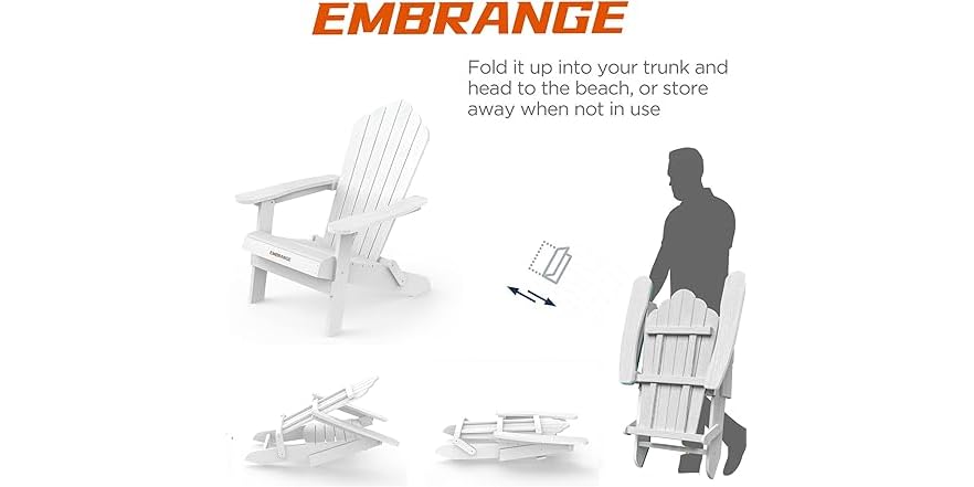 EMBERRANGE Folding Adirondack Chair
