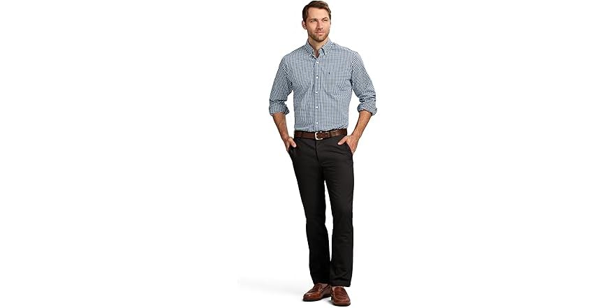 IZOD Men's American Chino Flat-Front Str