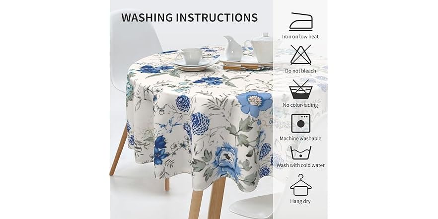 60" Round Winter French Blue Table Linen