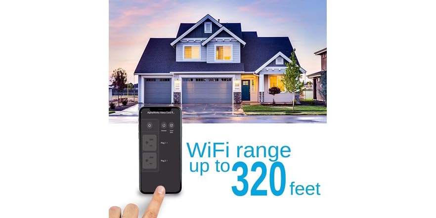 AlphaWorks 50' Alexa Smart Plug Extension Cord Reel