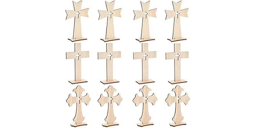 24 Pack Unfinished Wooden Crosses