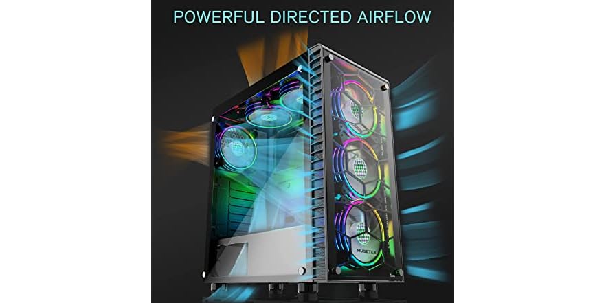 MUSETEX ATX PC Case Mid-Tower G05S6-HB (Open Box)