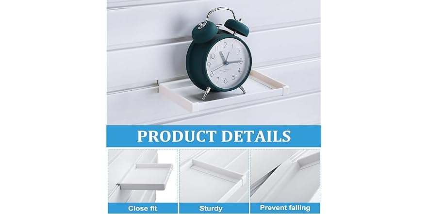 4 Pack Plastic Slatwall Hanging Shelves
