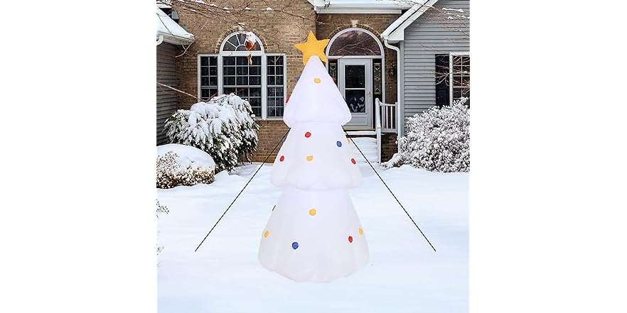 Lg Inflatable Christmas White Holiday Tree 6ft