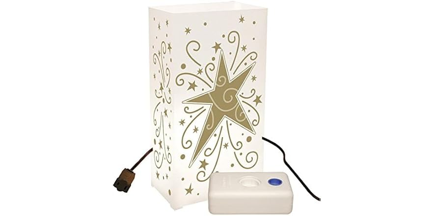 Electric Luminaria Kit with LumaBases, Gold Star - Set of 10