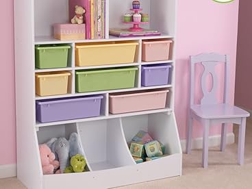 Wall Storage Unit w/ Pastel Bins
