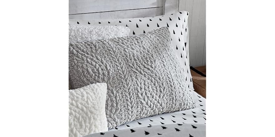 G.H. Bass Plush Sherpa Cable Knit Comforter Set