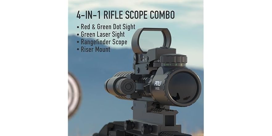 PINTY Rifle Scope Red Dot Laser Combo