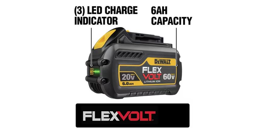 DeWALT DCB606 Flexvolt 20V/60V MAX 6.0-Ah battery