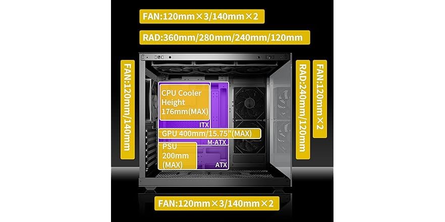 ATX PC Case 360mm RAD Support (Open Box)