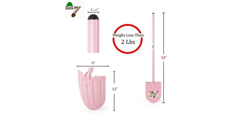 Arcadius Garden Aluminum Alloy Garden Shovel Pink