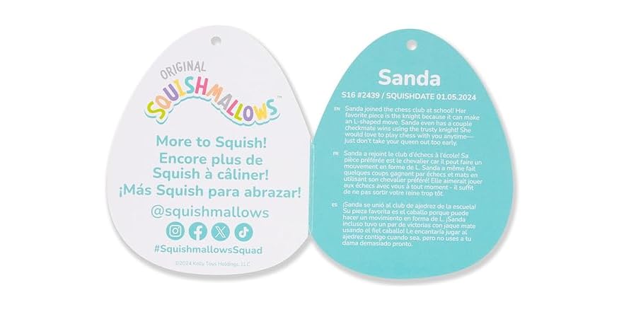 Squishmallows Original 16-Inch Sanda Margherita Pizza