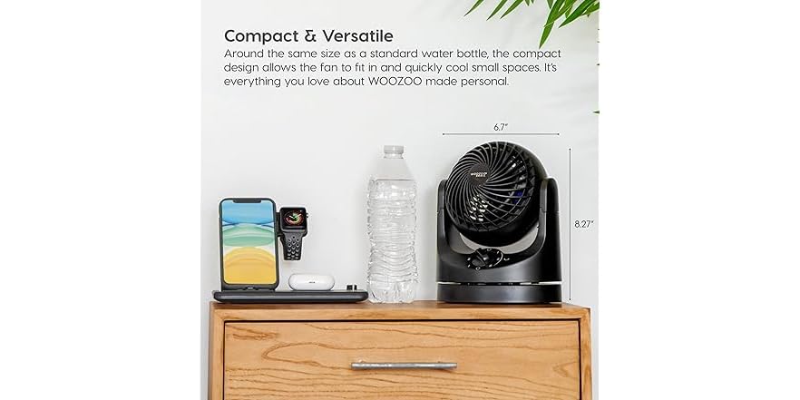 IRIS WOOZOO Desk Fan Black