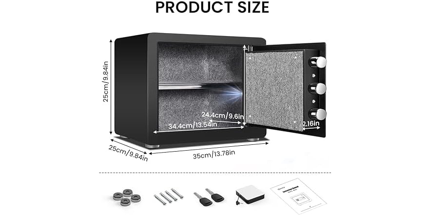 Kavey 0.8 CuFt Safe Box, Fireproof Safe