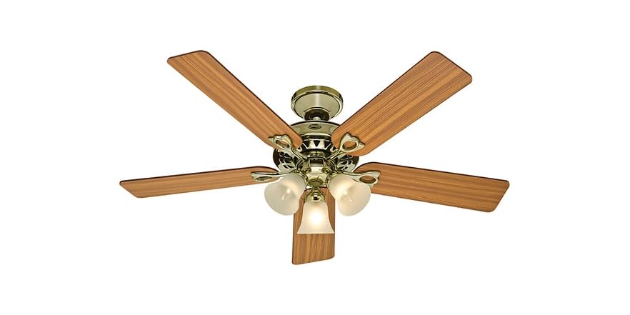 52-Inch 3-Light Ceiling Fan, Brass