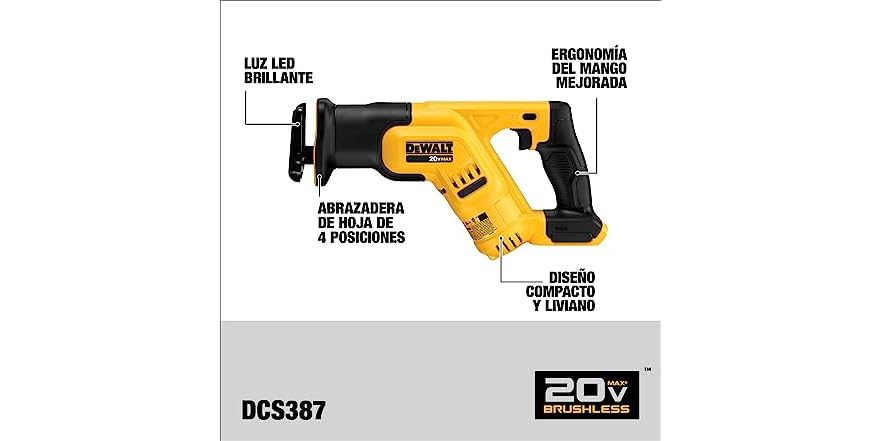 DeWALT DCS387B 20V MAX Reciprocating Saw Tool Only
