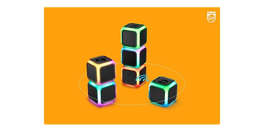 (NEW) Philips X7207 Wireless Bluetooth Party Cube Speaker (Open Box)