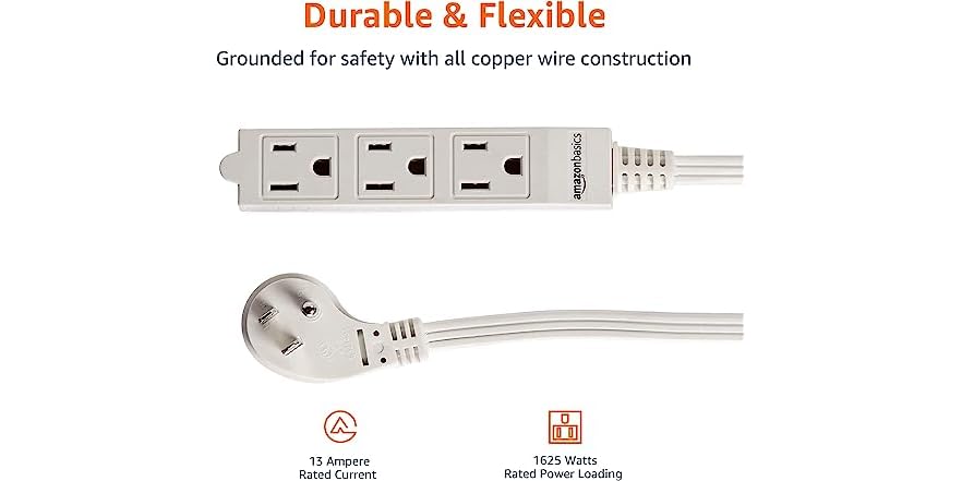 Amazon Basics 3ft Indoor Extension Cord 2 Pack