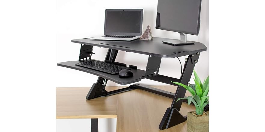 41" Black Corner Desk Riser