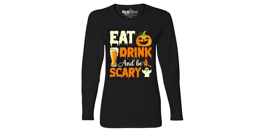Women Creepy Scary Halloween Long Sleeve Shirt