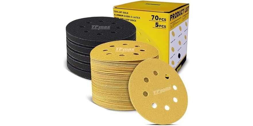 TPmax 70PCS 5 Inch 125mm 8 Hole Sanding Discs