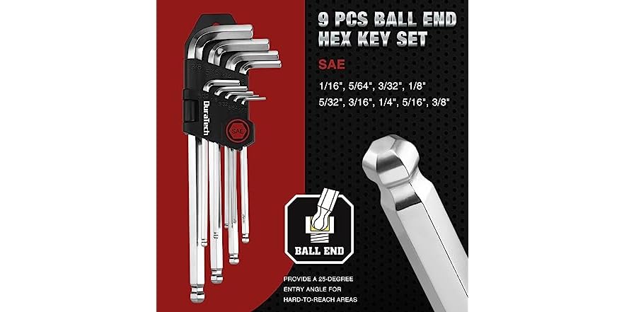 DURATECH Allen Wrench Set, 27-Piece