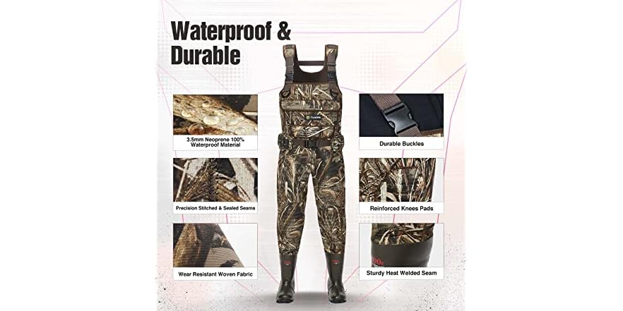 TIDEWE Women's Hunting Waders 600G Insualtion