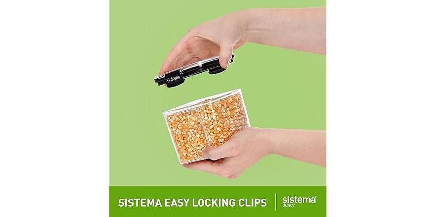 Sistema Food Storage Containers with Airtight Lids, 3 Pack