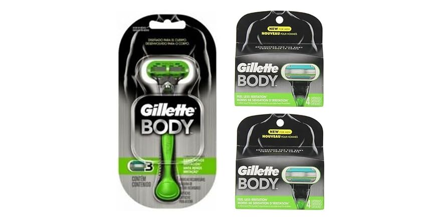 Gillette Razor Handle and Refill Blades
