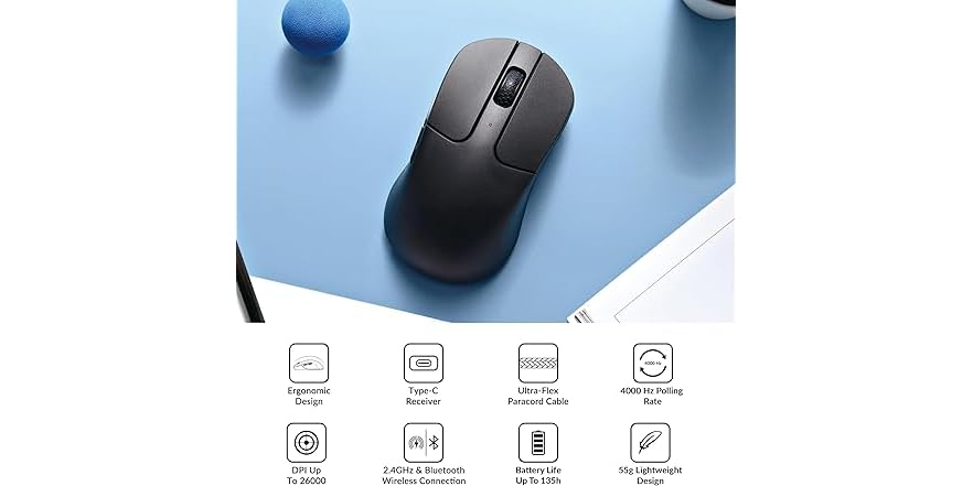 Keychron M3 Mini 4K Wireless Black Mouse