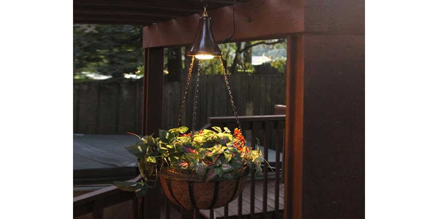 LED Light with Hanging Planter Basket