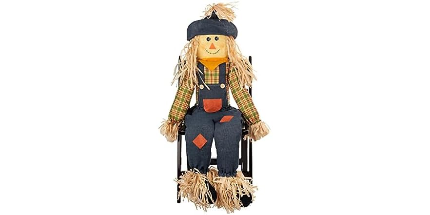 Large Thanksgiving Sitting Scarecrow 50"