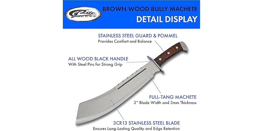 SZCO Supplies 18.25" Wood Bully Machete