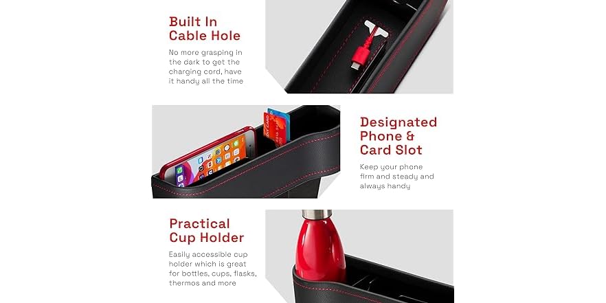 Perplus Car Seat Gap Filler Organizer, 2 Pack