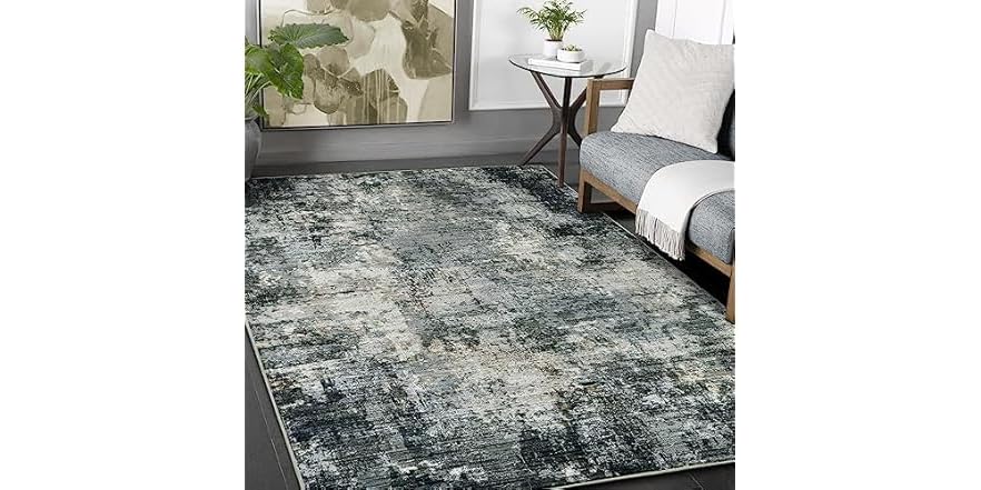 Printed Flat Texture Abstract Rug
