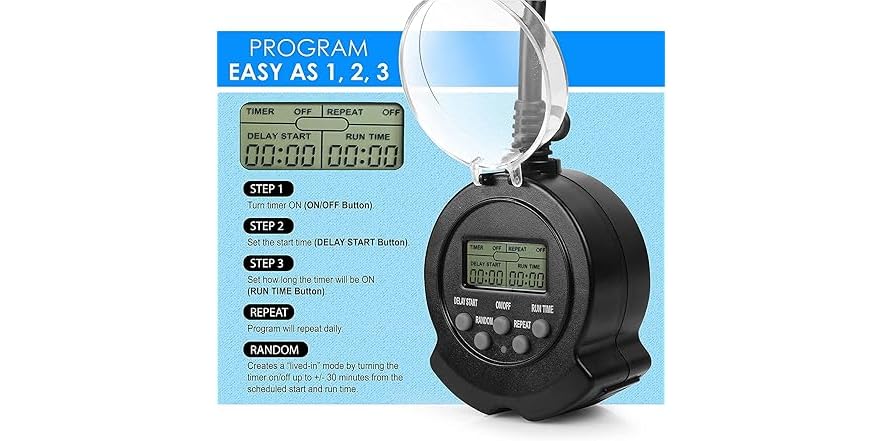 Clear Power Grounded EZ Digital Timer w/2-Outlet