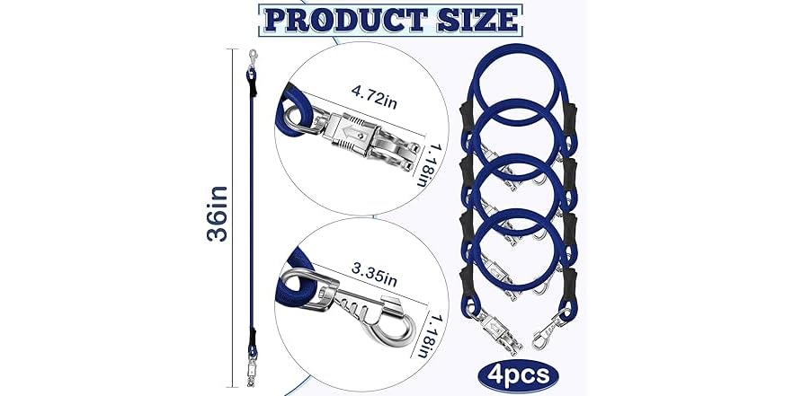 4 Pack Bungee Cross Ties Set