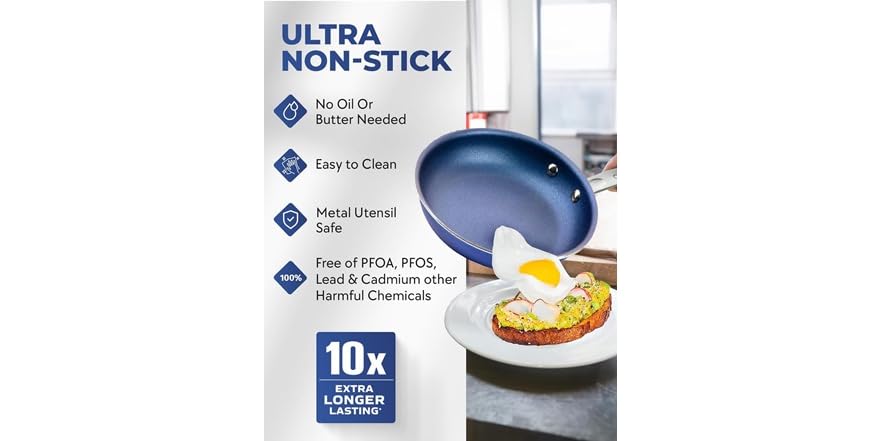 5 or 10-PK Blue Cookware Set