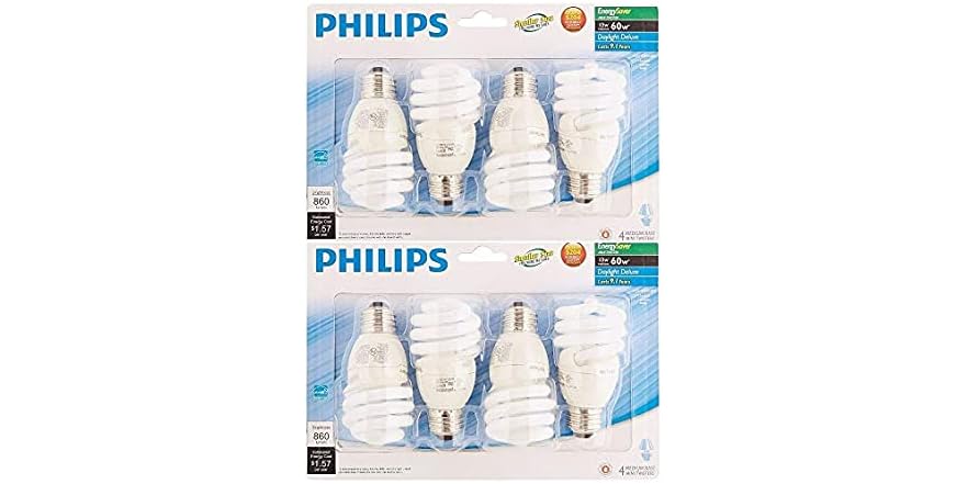 PHILIPS CFL Light Bulb 13W Mini Twister 8 Pack