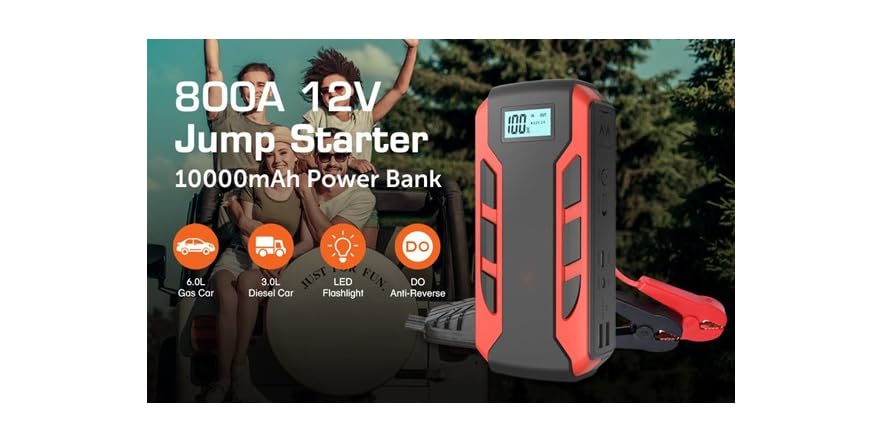 Alpha Digital A10 Portable Jump Starter, 800A