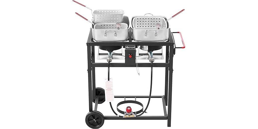 Fire Riot Outdoor Dual Burner Fryer Cart