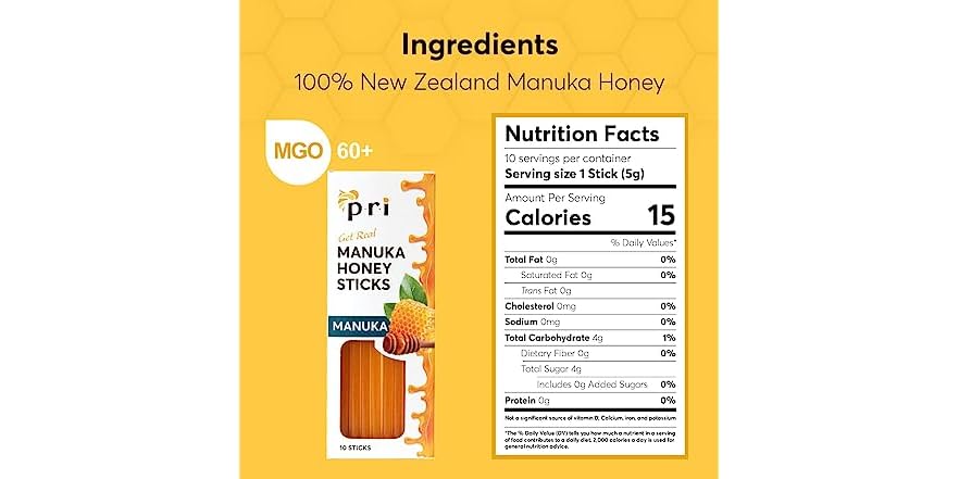 PRI Manuka Honey Sticks 6 Pack (60 total honey sticks)