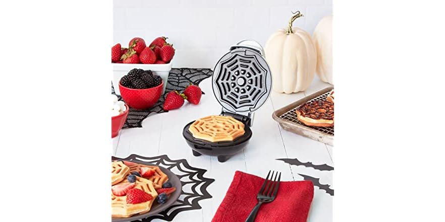 Spiderweb Mini Waffle Maker (White)
